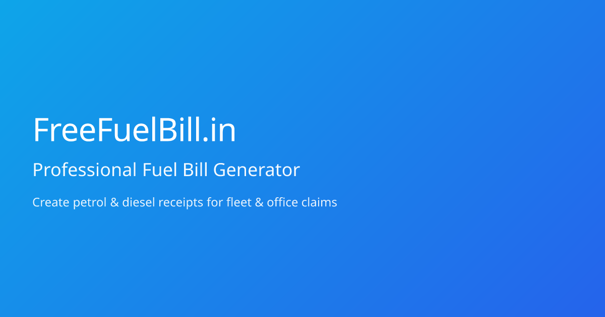 Online Demo Fuel Bill Generator | Free Petrol & Diesel Receipt ...
